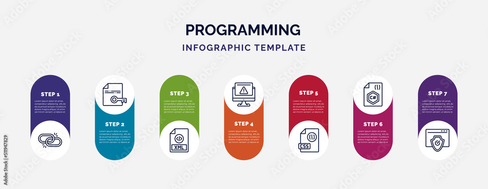 infographic template with icons and 7 options or steps. infographic for ...