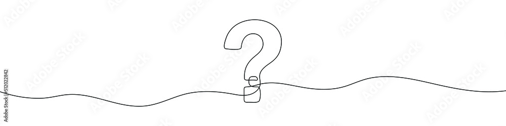 Question mark linear background. One continuous line drawing of ...