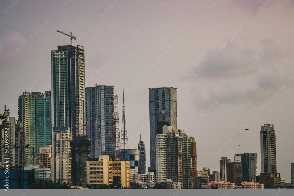 city life of mumbai in its rich infrastructure construction of new ...