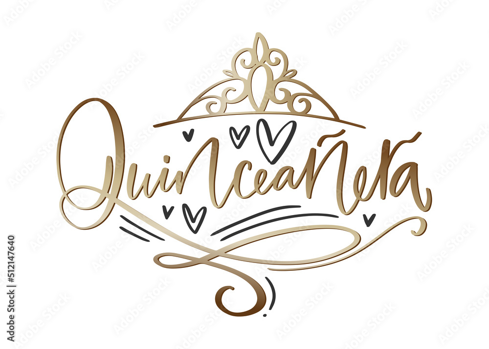 Vetor Quinceañera word in Spanish language for 15th Birthday ...