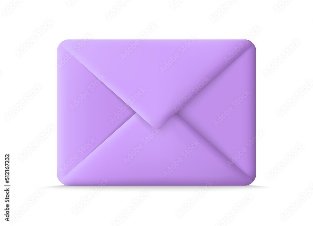 3d mail envelope. 3d mail icon. Email icon. Envelope with message ...