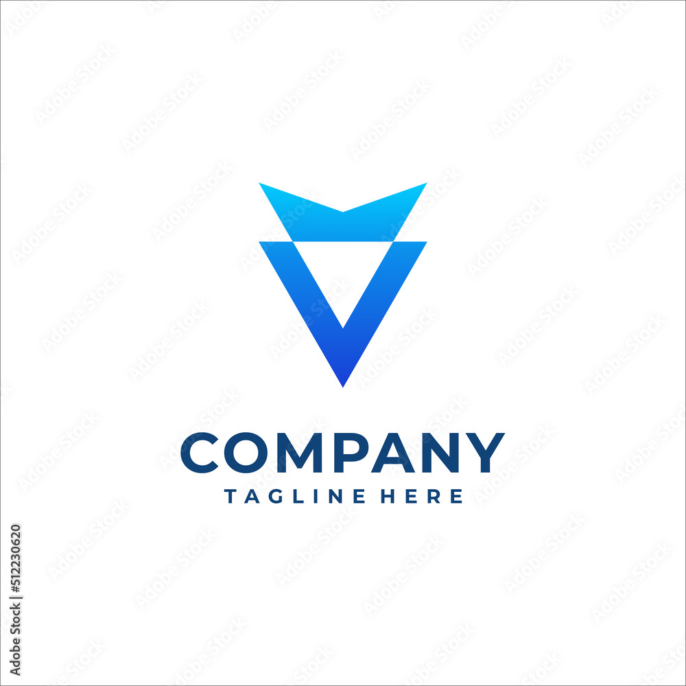 Simple Letter V crown logo design Stock Vector | Adobe Stock