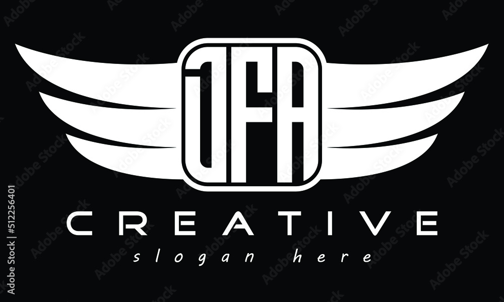 DFA letter Wing typography font logo Design. Vector template Stock ...