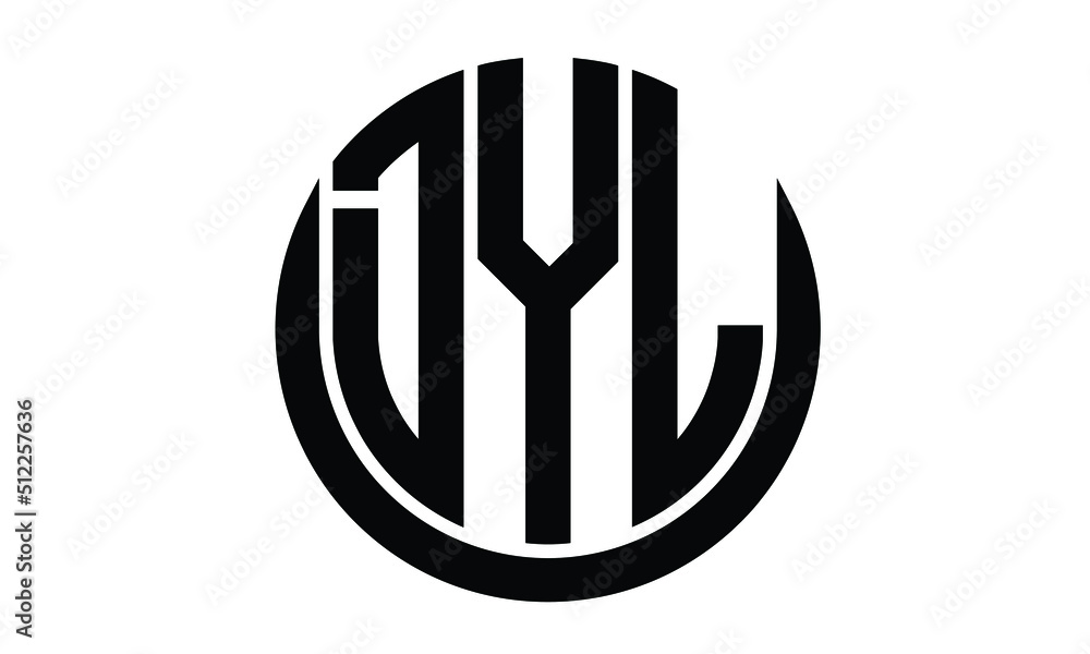 DYL shield in circle logo design vector template. letter mark, wordmark ...
