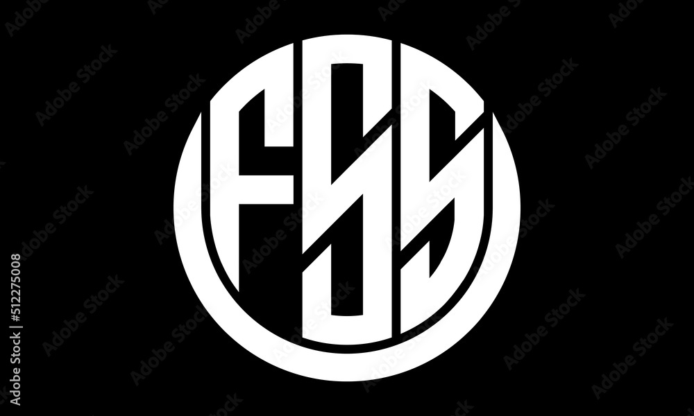 FSS shield in circle logo design vector template. letter mark, wordmark ...