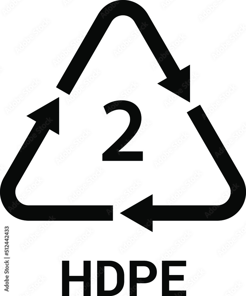 Plastic recycling symbol HDPE vector illustration. Stock Vector | Adobe ...