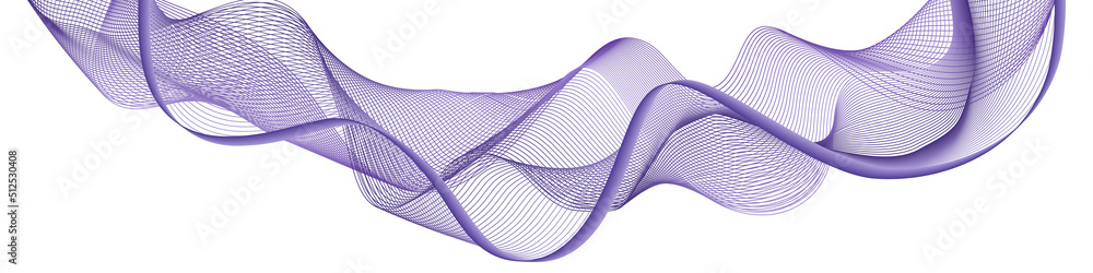 Purple wave swirl swoosh.; Dynamic undulate smooth flowing wave.Air ...