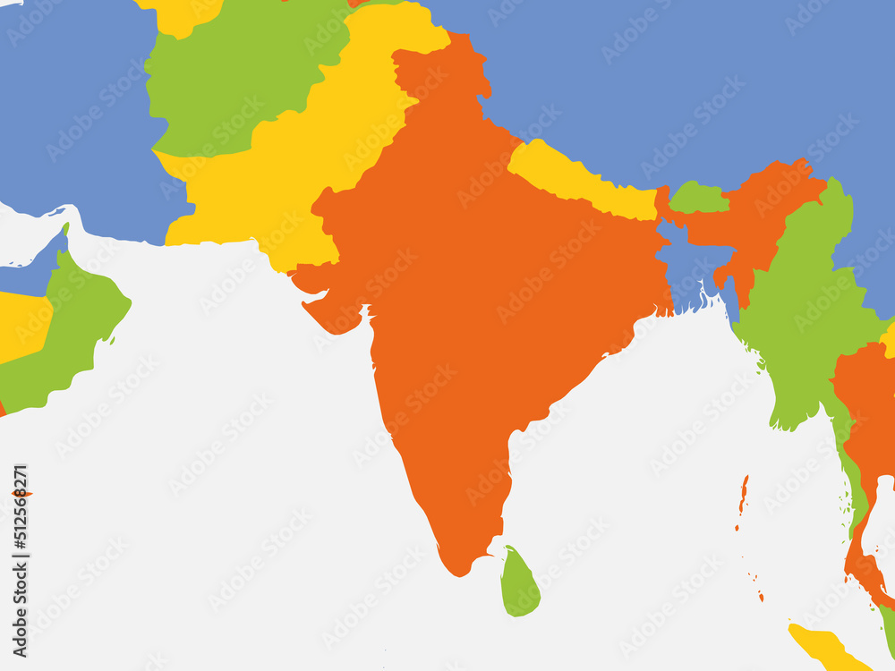 Political map of southern Asia Stock Vector | Adobe Stock