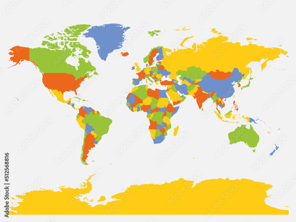 High detailed political map of World Stock Vector | Adobe Stock