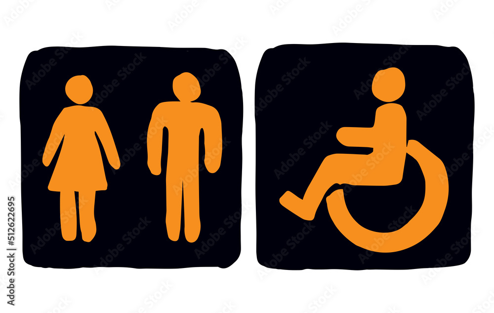 Toilet signs. Vector drawing icon Stock Vector | Adobe Stock
