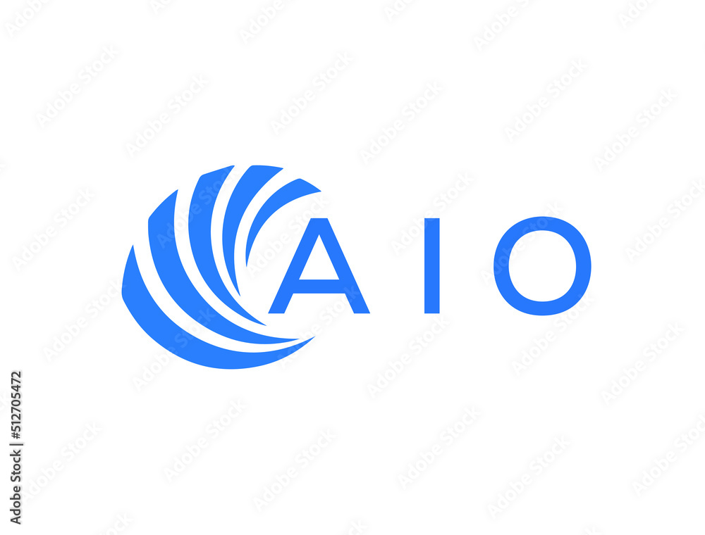 AIO Flat accounting logo design on white background. AIO creative ...
