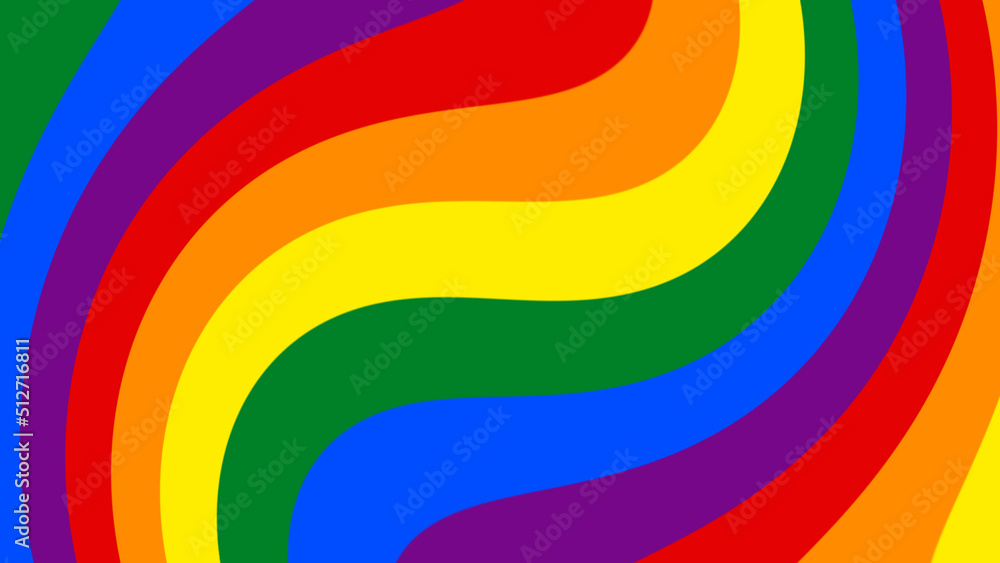 LGBT or LGBTQ pride color flag stripes animated background. Abstract ...