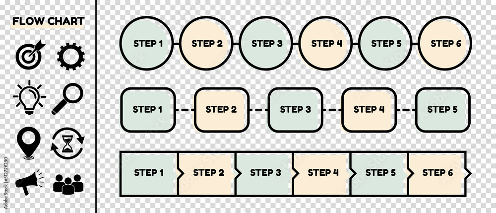 Flow Chart Infographic Templates And Bonus Business Icons - Different ...