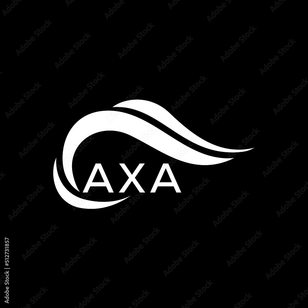 AXA letter logo. AXA best black ground vector image. AXA letter logo ...
