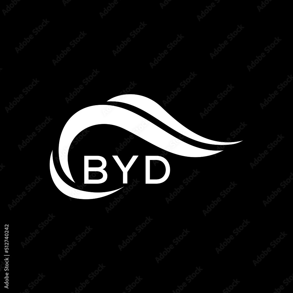 BYD letter logo. BYD best black ground vector image. BYD letter logo ...