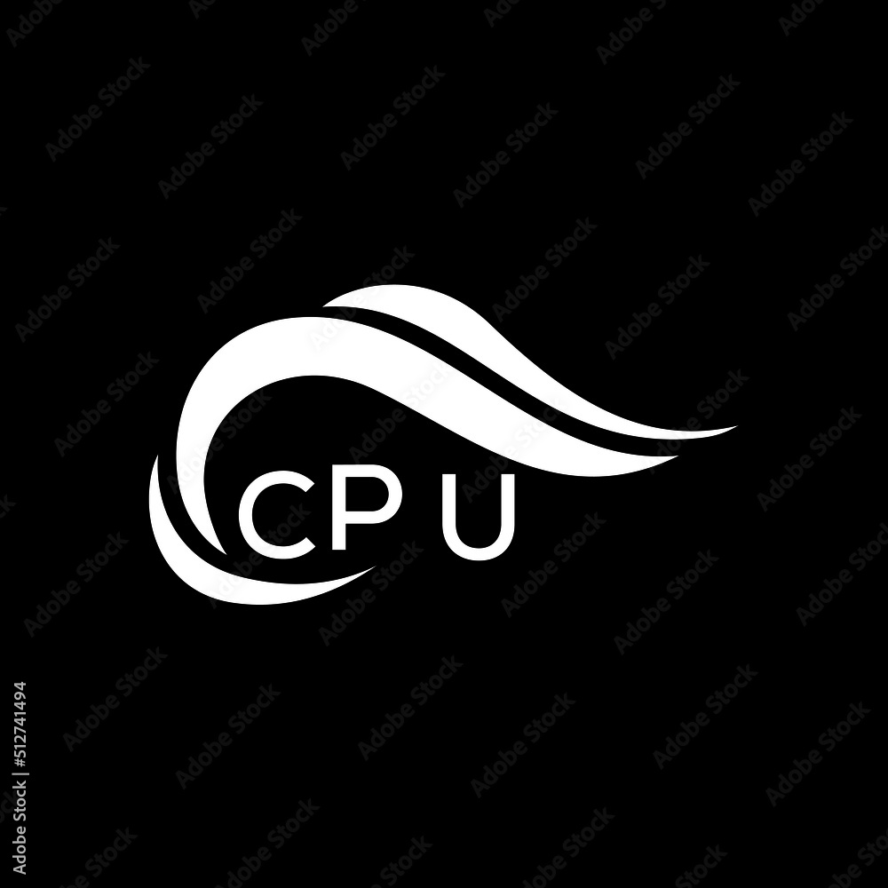 CPU letter logo. CPU best black ground vector image. CPU letter logo ...