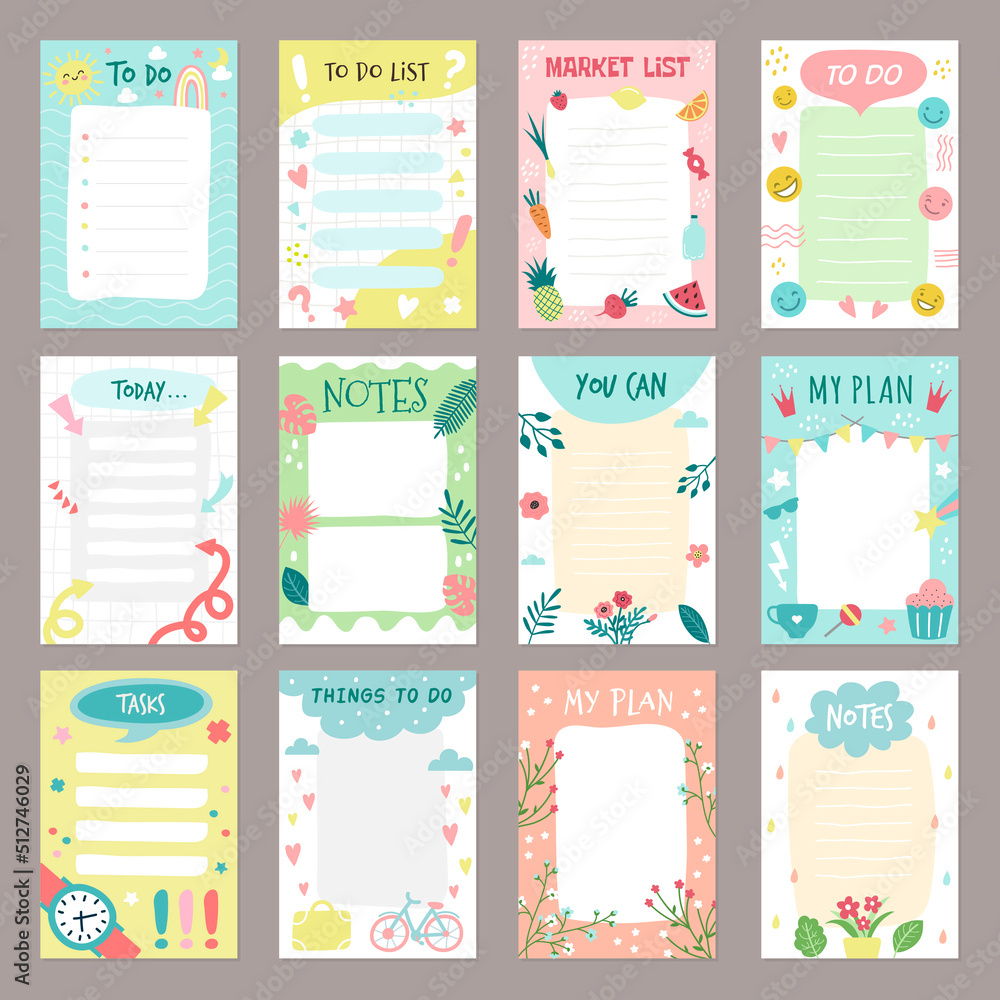 Checklist templates. Organizer planner list to do month and daily ...