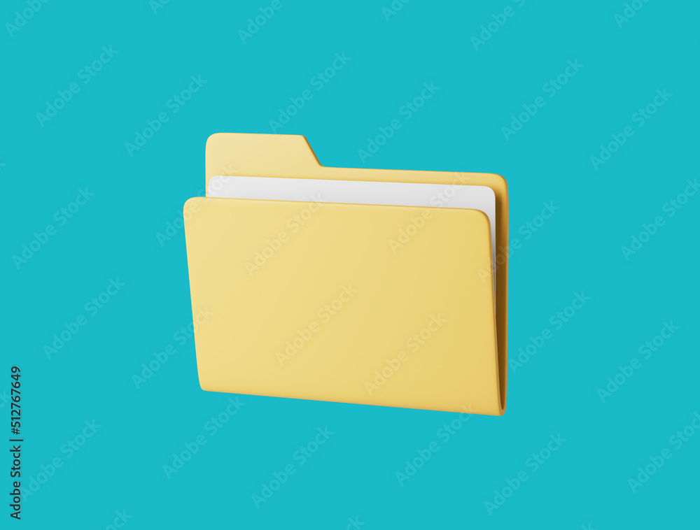 Simple paper folder icon 3d render illustration. Stock Illustration ...