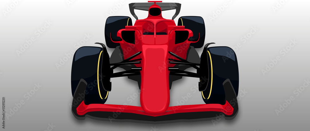 Image vectorielle Stock A red formula one racing car. Vector racing car ...