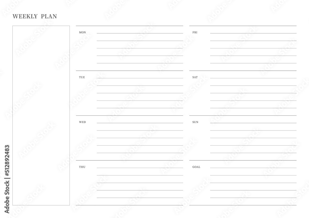Note, scheduler, diary, calendar planner document template illustration ...