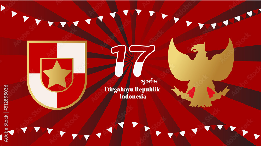 Indonesian Independence day celebration banner set. 17th of August ...