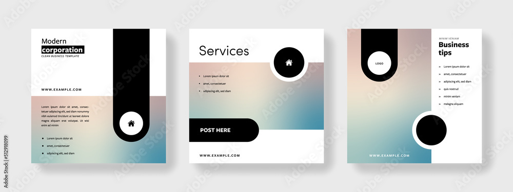 Pastel color, editable social media layouts for business, color ...