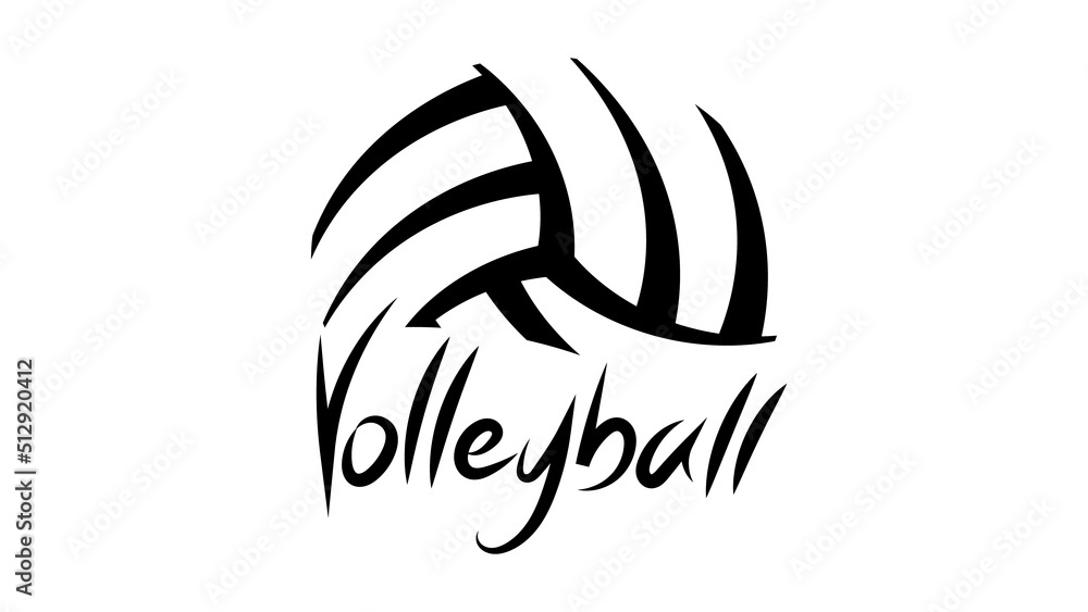 Volleyball icon symbol vector, isolated on white background ...