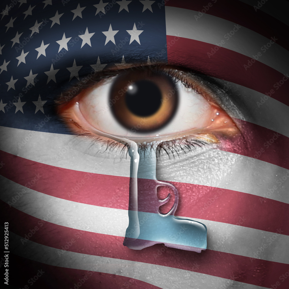 Guns In The United States as gun crime tragedy as an American crying ...
