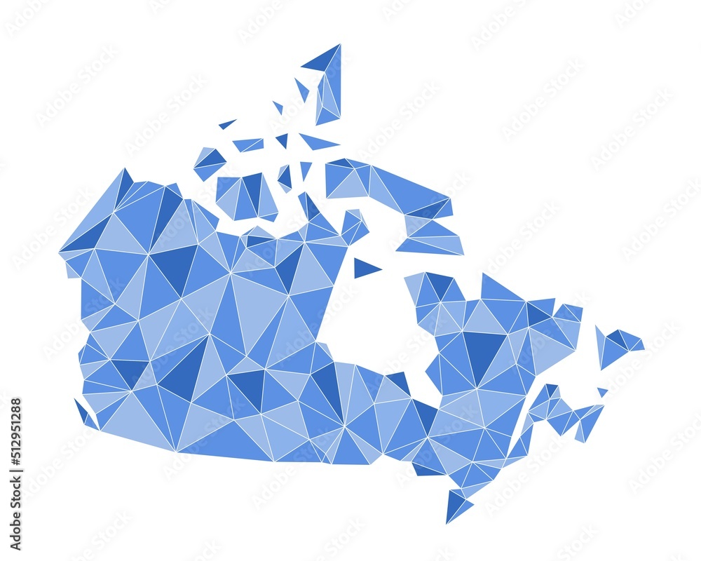 Canada vector polygon map - modern style Stock Vector | Adobe Stock