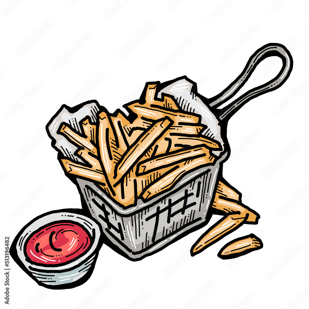 Crispy crunchy tasty French fries. Junk food for restaurant menu. Fried ...