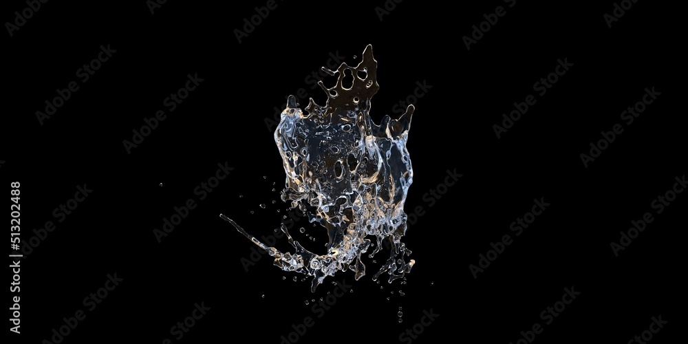 wavy real water splash 3D rendered image Stock Illustration | Adobe Stock