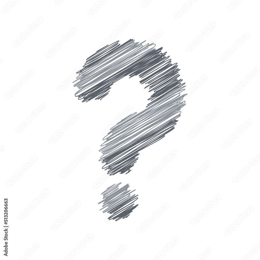 Question mark scribble, doodle sketch style, Question Answer, Quiz ...