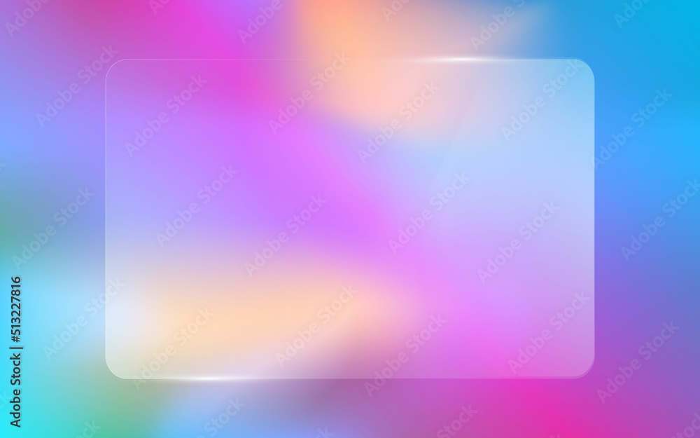 Glassmorphism reflection style template with gradient mesh background ...