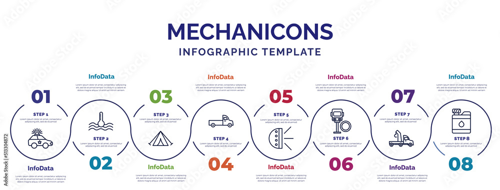 infographic template with icons and 8 options or steps. infographic for ...