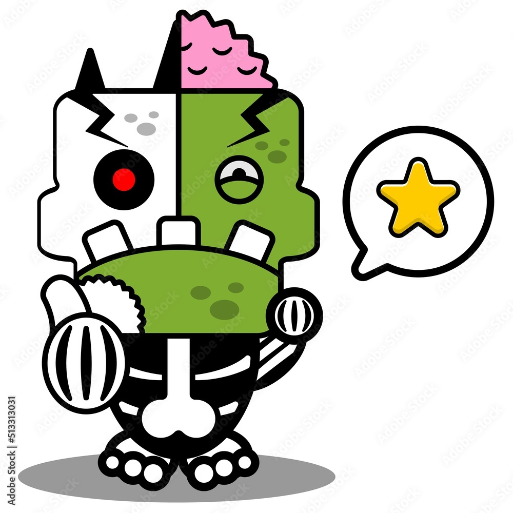 cartoon character costume vector illustration zombie bone mascot star ...