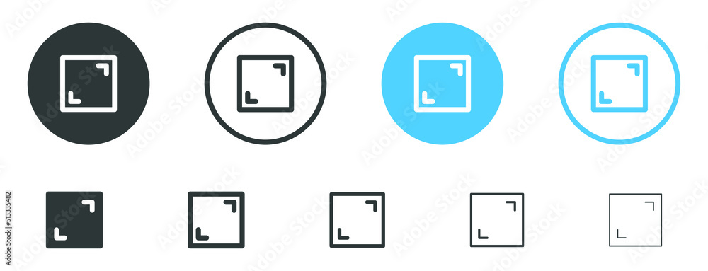 maximize icon, full screen icon, zoom in icon - expand, enlarge, resize ...