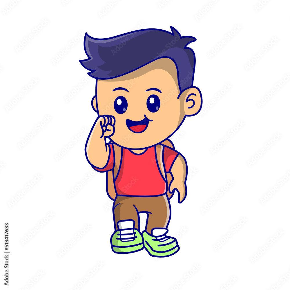Cute kid back to school clipart Stock Vector | Adobe Stock