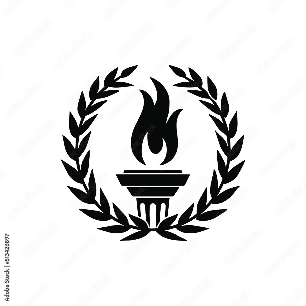 Torch flat vector icon. Flambeau sign. Cresset vector illustration ...