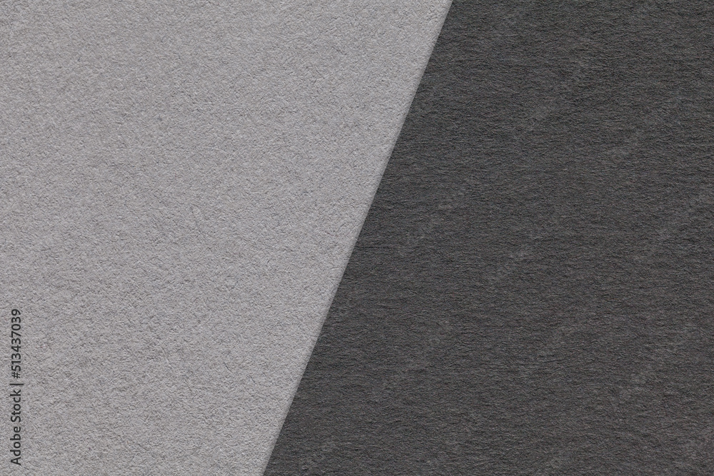 Texture of craft gray and black paper background, half two colors ...