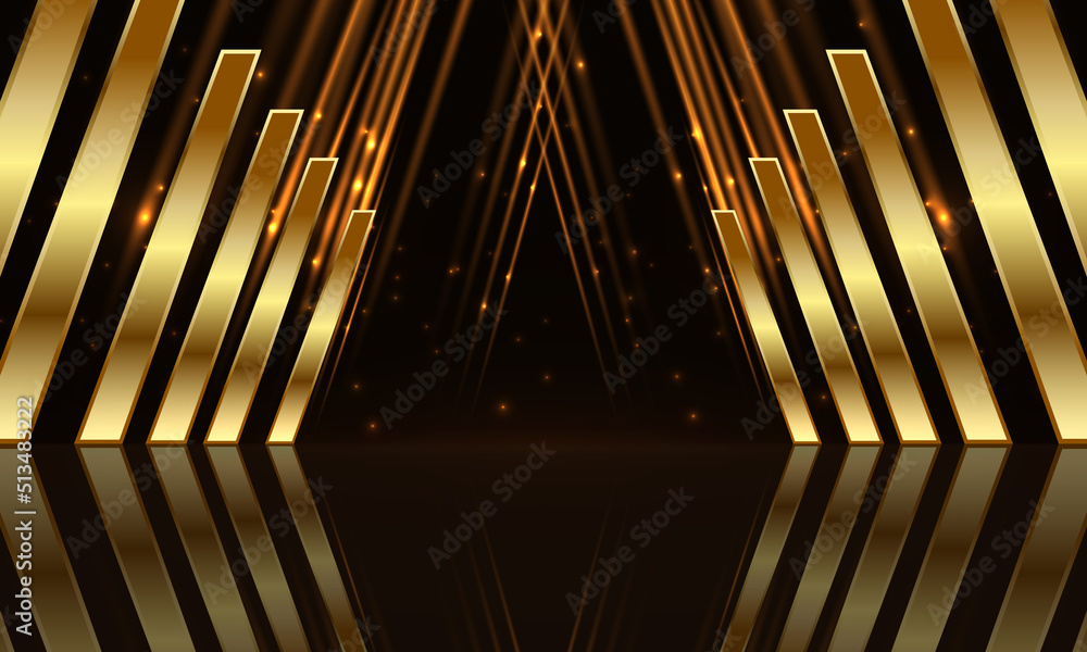 Award ceremony background with golden shapes and light rays. Abstract ...