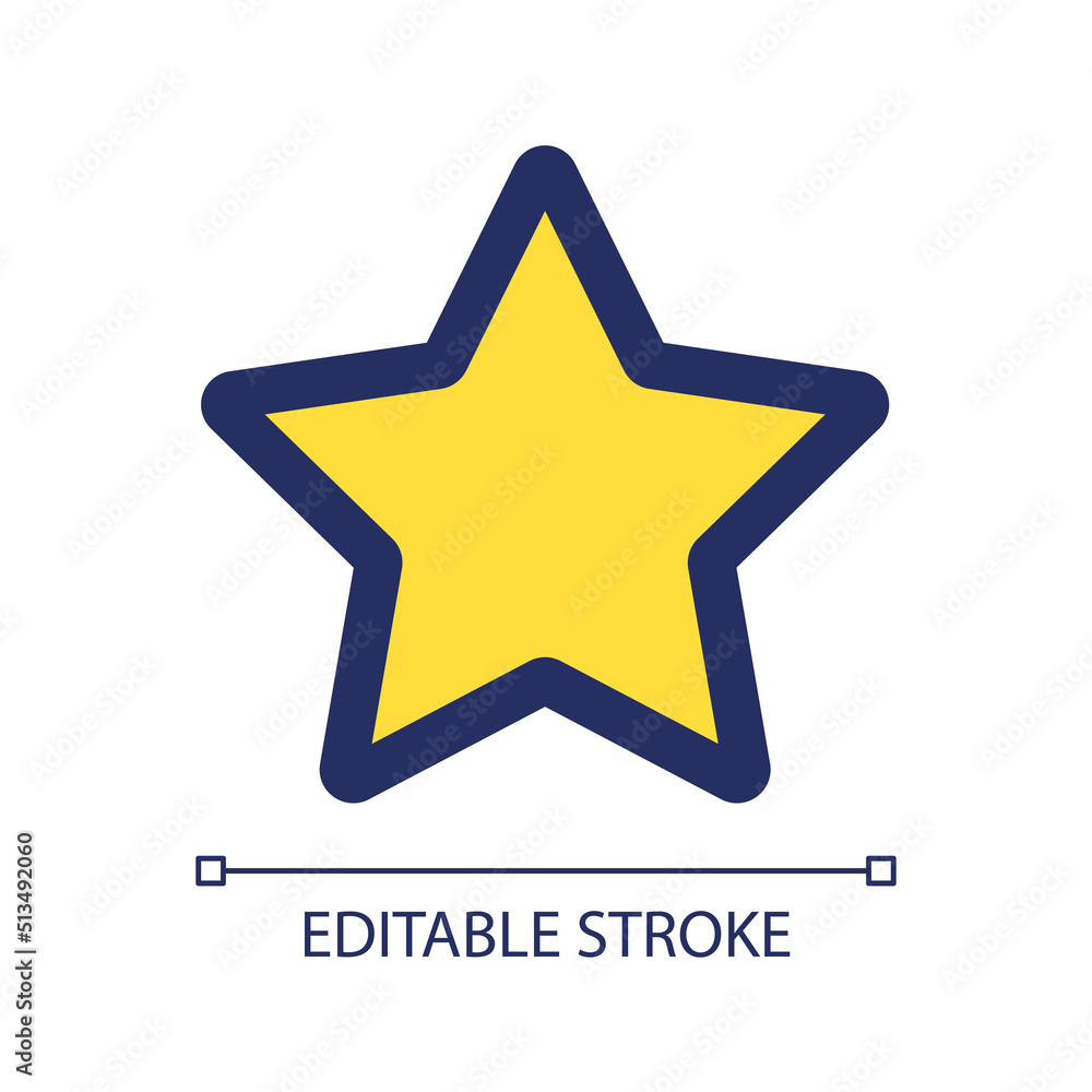 Favourites yellow RGB color ui icon. Choose best multimedia files ...