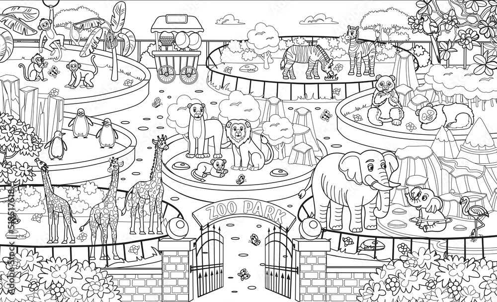 At The Zoo Coloring Pages