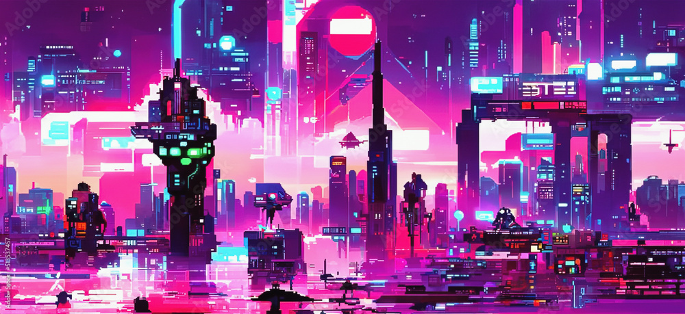 Cyberpunk city street. Sci-fi wallpaper. Futuristic city scene in a ...