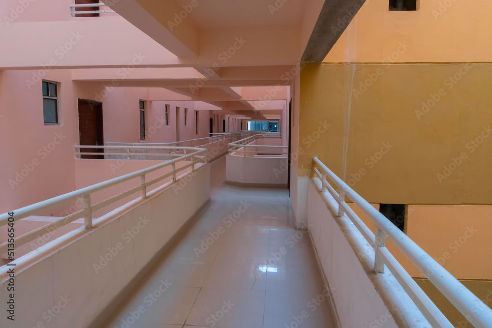 Corridor of new building, being built at Rajarhat New Town area of ...