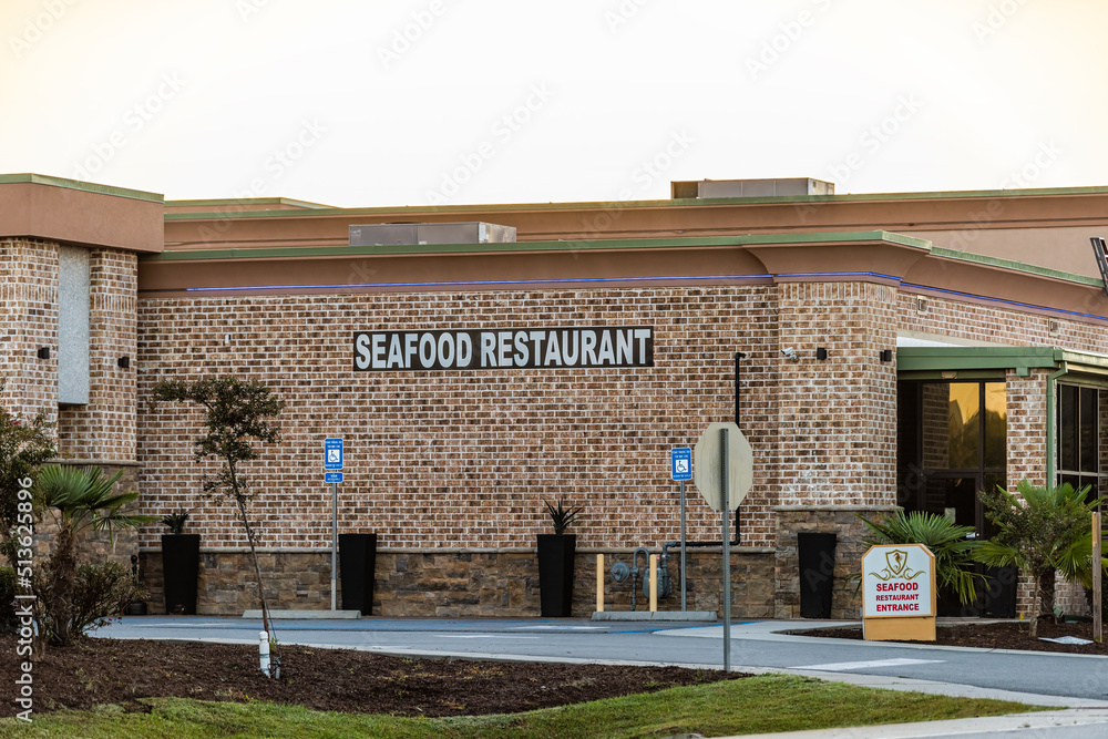 Pooler, USA - October 19, 2021: Pooler, Georgia near Savannah with sign ...