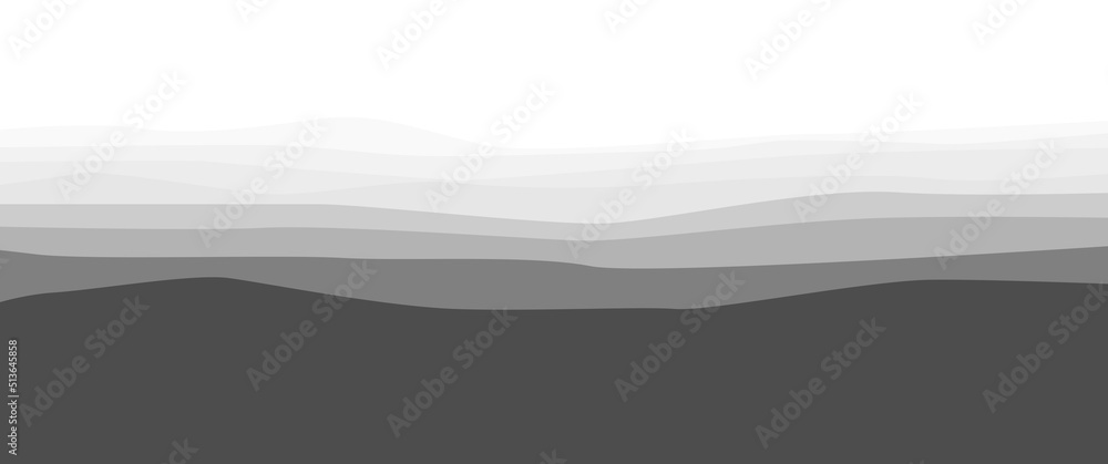 Abstract monochrome layers of sky landscape vector illustration, can be ...