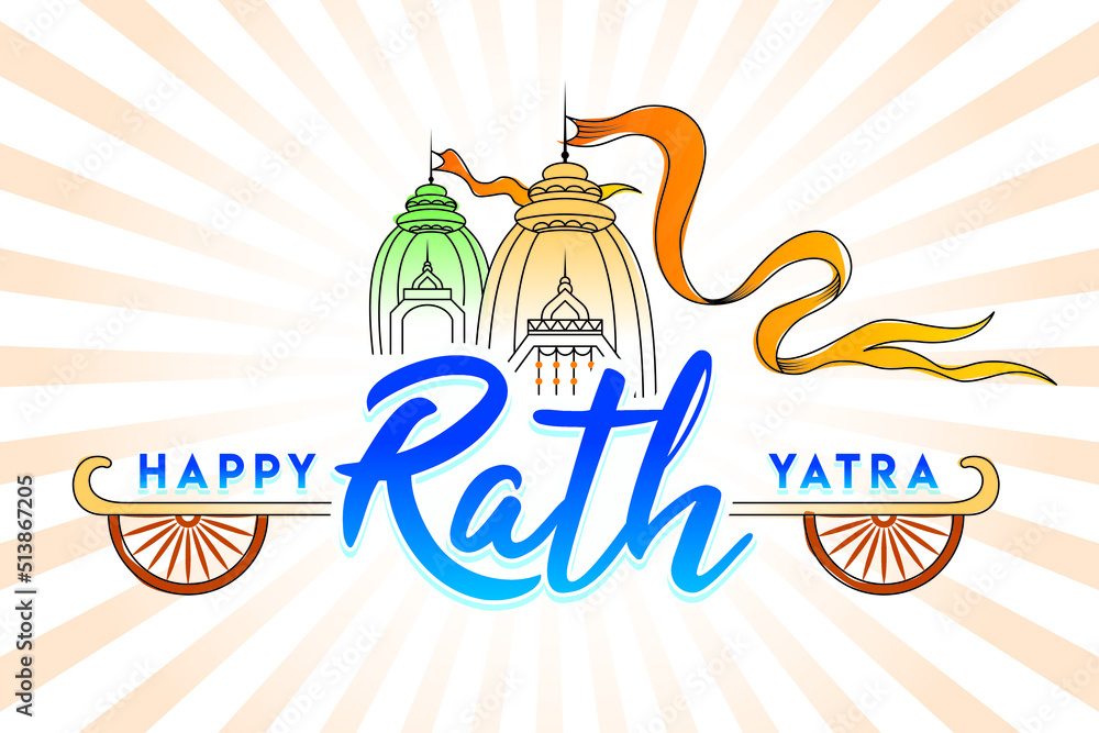 Vector de Stock Happy Rath Yatra celebration of Lord Jagannath Puri ...