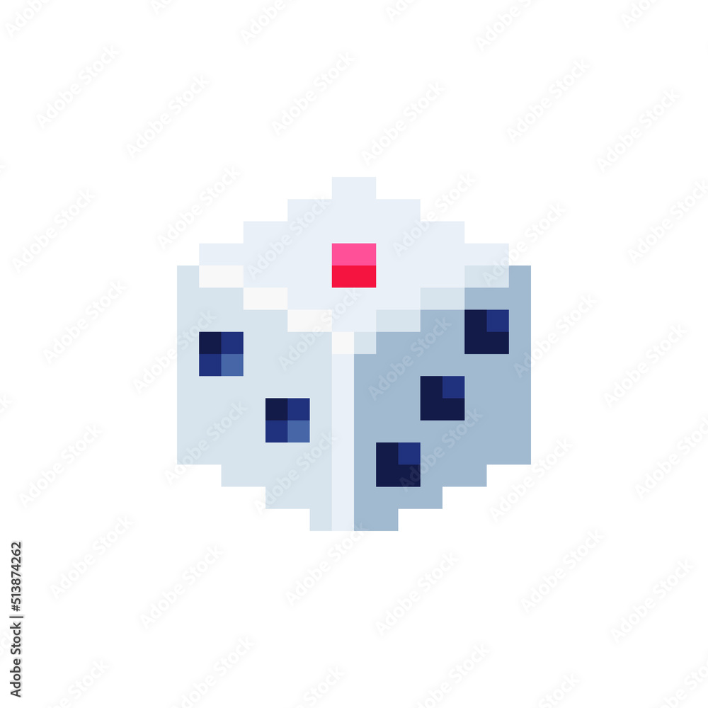 Game dice pixel art style icon. Isolated vector illustration. Design ...