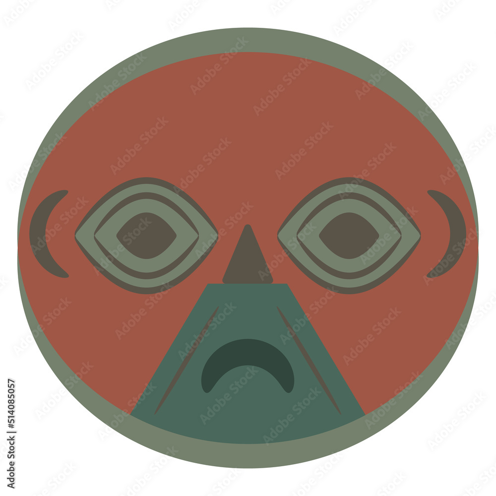 Ancient Peruvian mask from Chincha Ica. Native American Indian art of ...