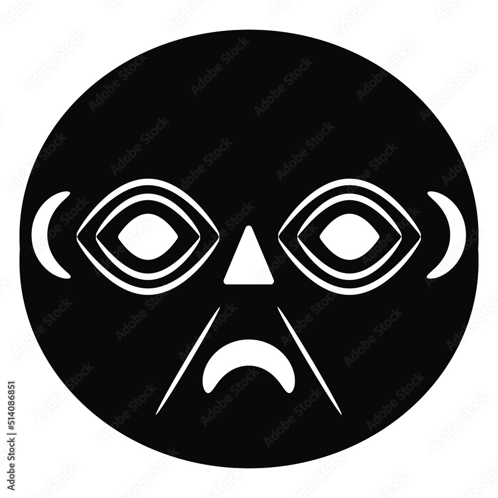 Ancient Peruvian mask from Chincha Ica. Native American Indian art of ...